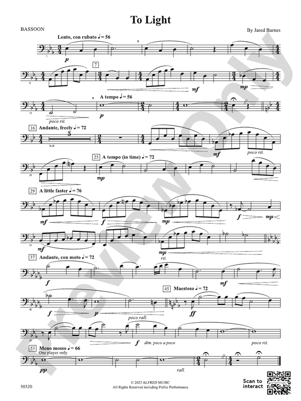 To Light: Bassoon: Bassoon Part - Digital Sheet Music Download