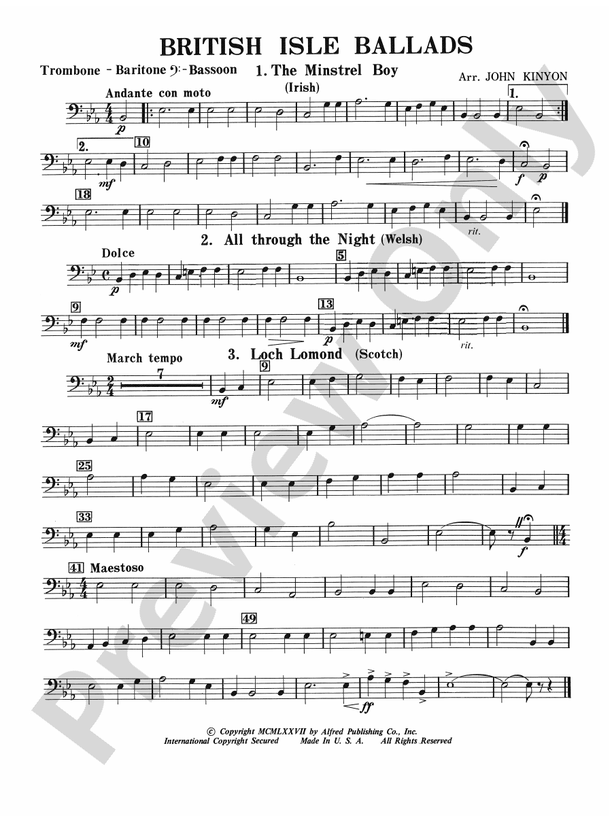 British Isle Ballads: 1st Trombone: 1st Trombone Part - Digital Sheet ...