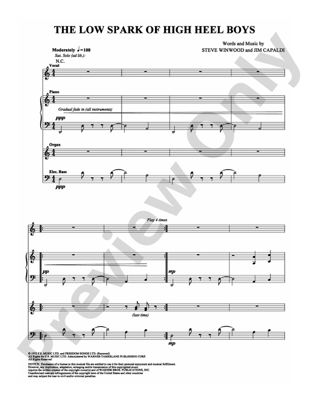 The Low Spark of High Heel Boys: Piano/Vocal/Chords: Steve Winwood ...