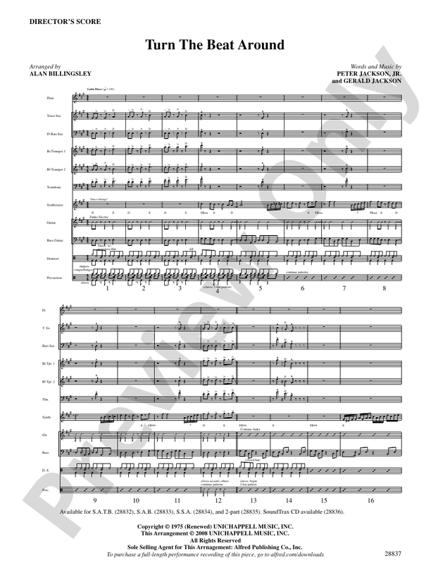 Turn the Beat Around: Choral SoundPax: Peter Jackson - Digital Sheet ...