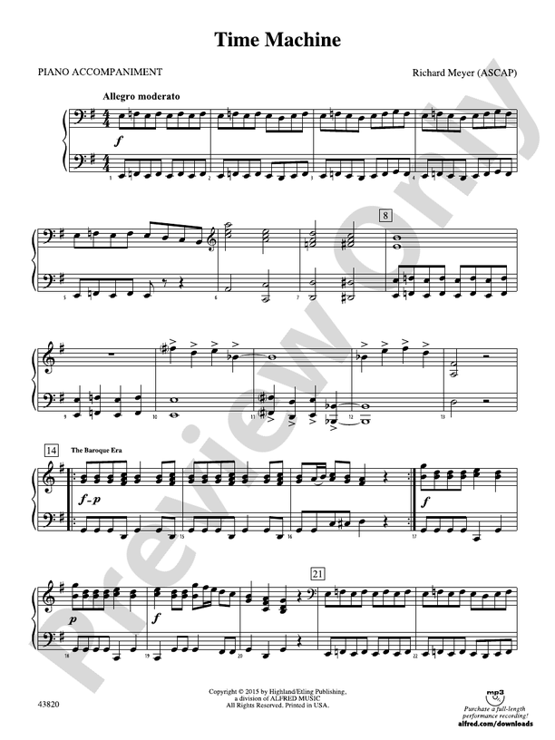 Time Machine: Piano Accompaniment: Piano Accompaniment Part - Digital ...