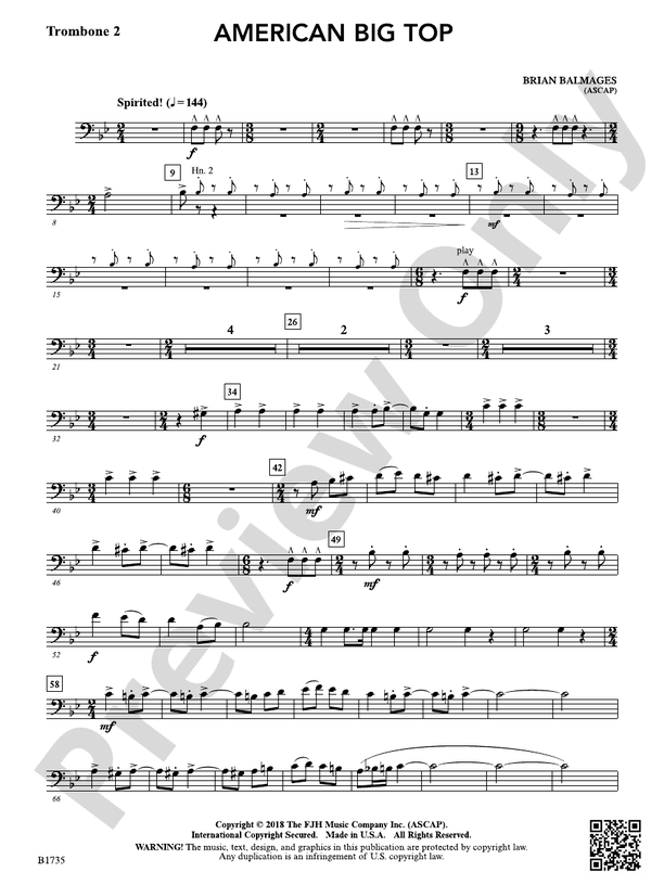 American Big Top: Trombone 2: Trombone 2 Part: Brian Balmages - Digital ...