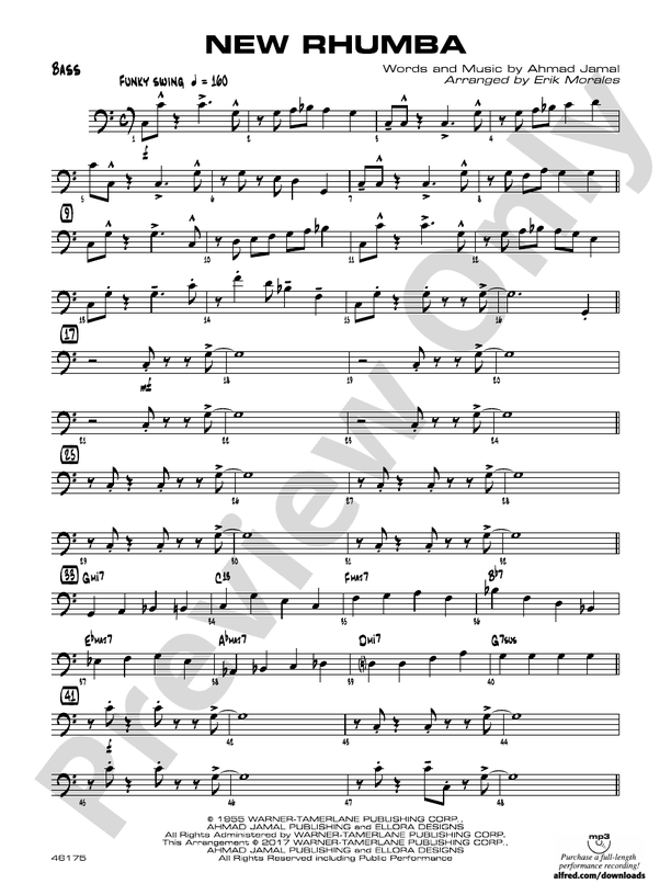 New Rhumba: String Bass: String Bass Part - Digital Sheet Music Download