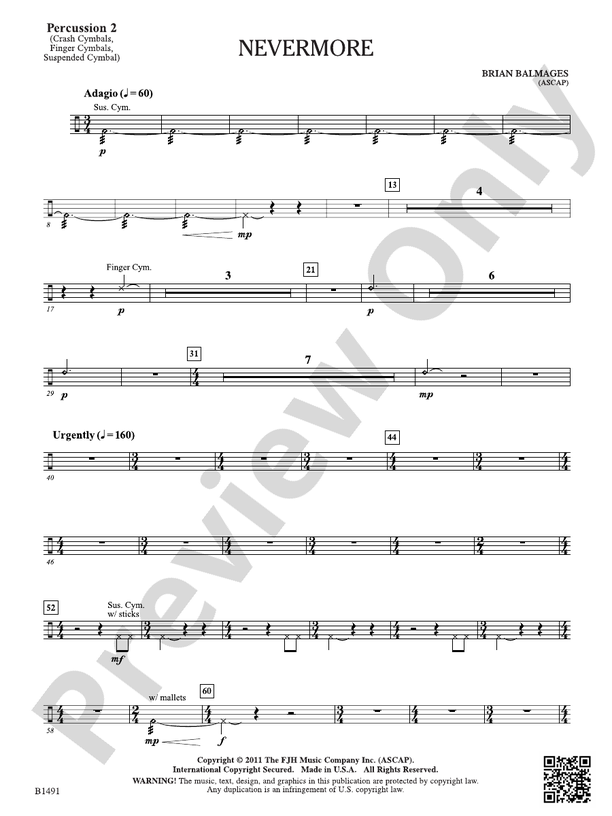 Nevermore: Percussion 2: Percussion 2 Part: Brian Balmages - Digital ...