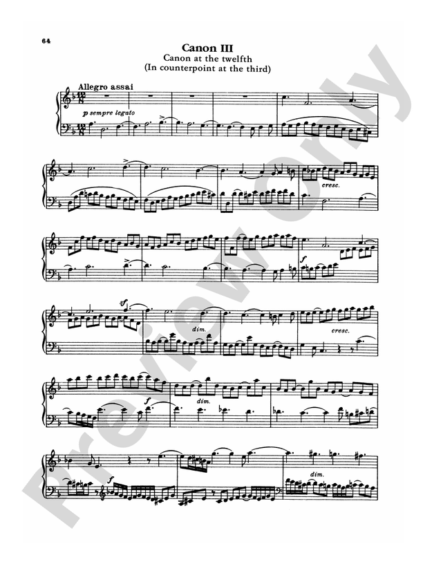 Bach: The Art of the Fugue (Ed. Carl Czerny): Canon III Part - Digital ...