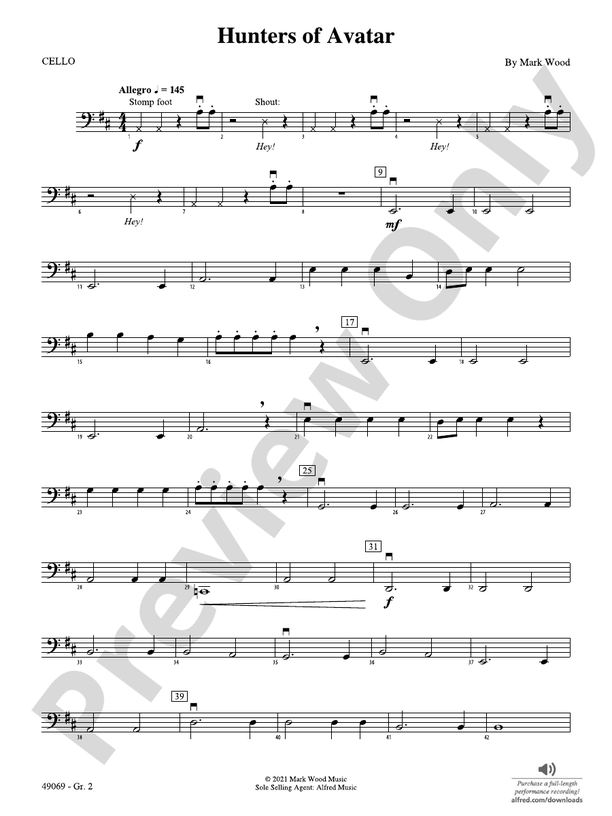 Hunters of Avatar: Cello - Grade 2: Cello - Grade 2 Part - Digital ...