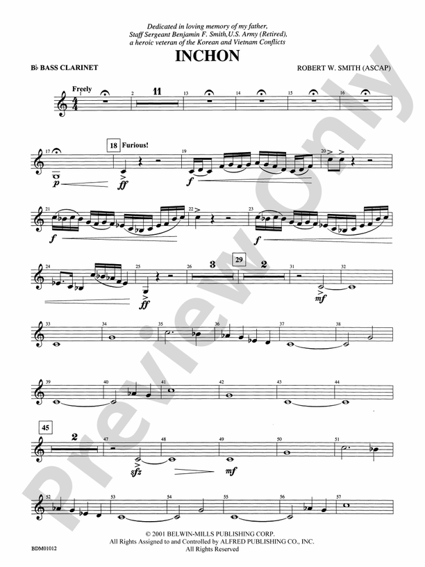Inchon: B-flat Bass Clarinet: B-flat Bass Clarinet Part - Digital Sheet ...