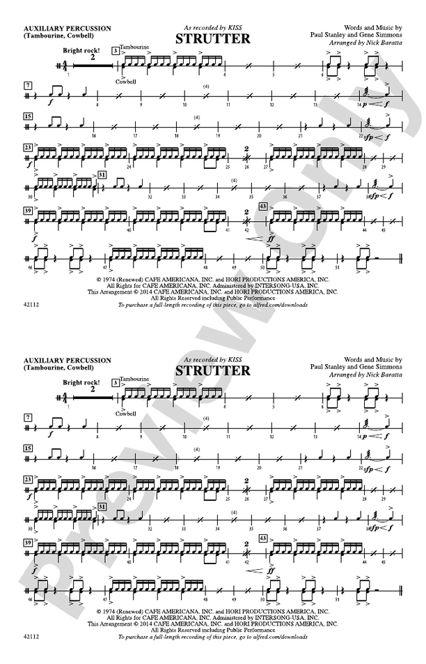 Strutter: Auxiliary Percussion: Auxiliary Percussion Part - Digital ...