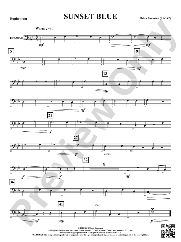 Sunset Blue: Baritone B.C.: Baritone B.C. Part: Brian Bankston ...