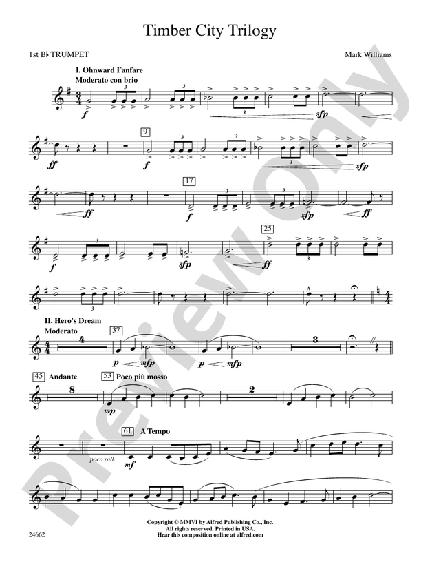Timber City Trilogy: 1st B-flat Trumpet: 1st B-flat Trumpet Part ...