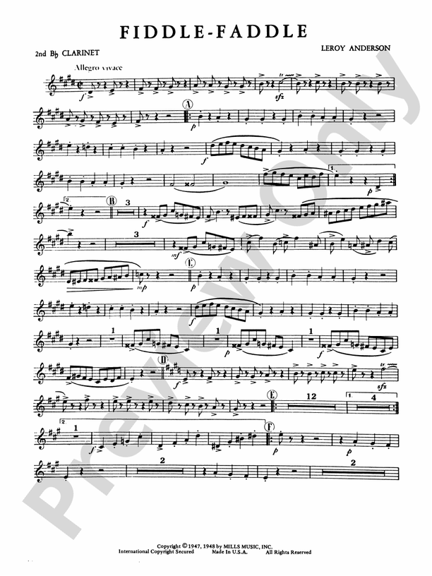 Fiddle-Faddle: 2nd B-flat Clarinet: 2nd B-flat Clarinet Part - Digital ...