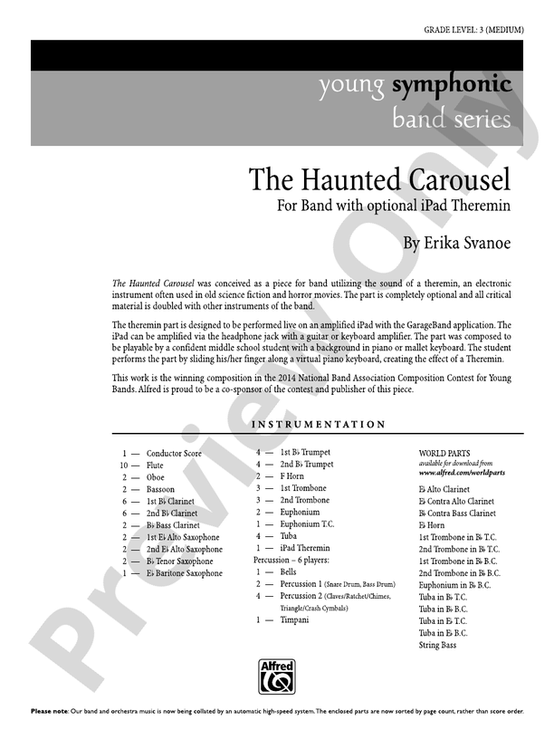 The Haunted Carousel: Score: Concert Band Score - Digital Sheet Music ...