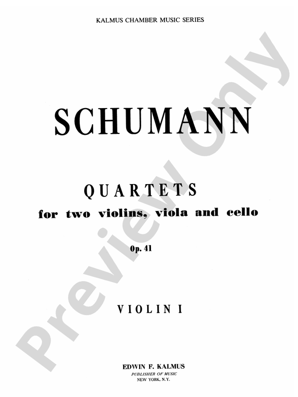 String Quartets, Op. 41, Nos. 1, 2 & 3: 1st Violin: 1st Violin Part - Digital Sheet Music Download