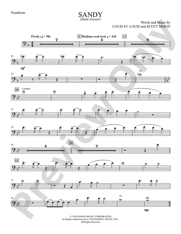 Sandy: 1st Trombone: 1st Trombone Part - Digital Sheet Music Download