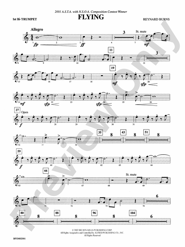 Flying: 1st B-flat Trumpet: 1st B-flat Trumpet Part - Digital Sheet ...
