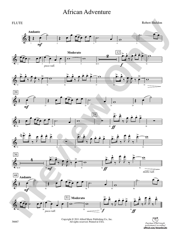 African Adventure: Flute: Flute Part - Digital Sheet Music Download