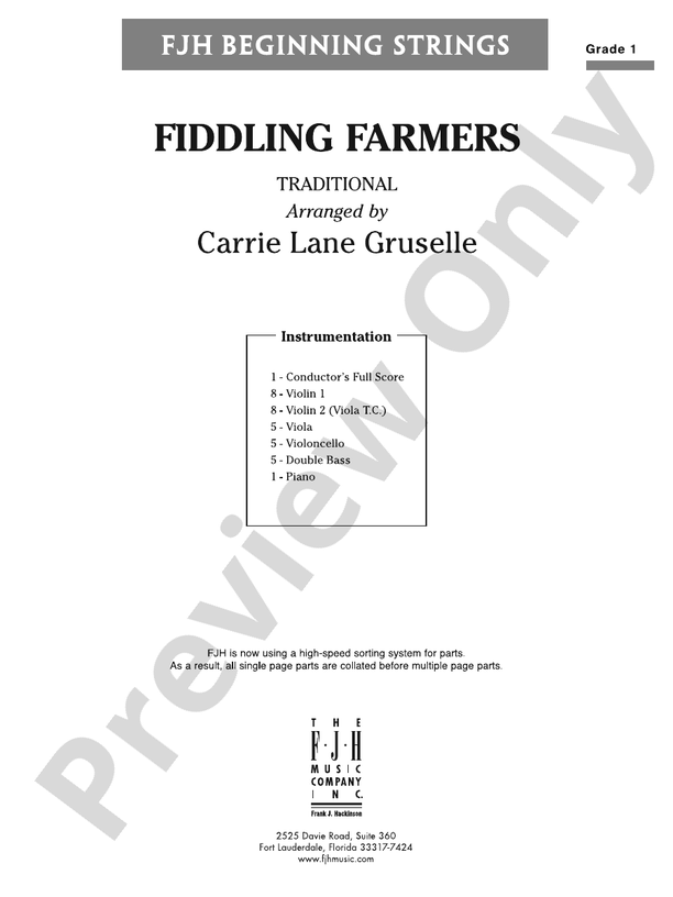 Fiddling Farmers: String Orchestra Conductor Score & Parts - Digital ...