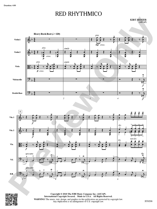 Red Rhythmico: Score: String Orchestra Score: Kirt Mosier - Digital ...