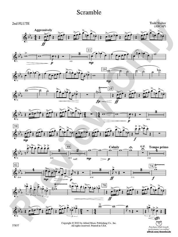 Scramble: 2nd Flute: 2nd Flute Part - Digital Sheet Music Download