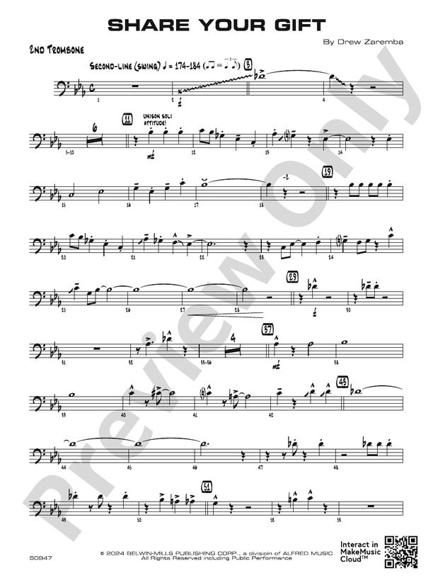 Share Your Gift: 2nd Trombone: 2nd Trombone Part - Digital Sheet Music Download