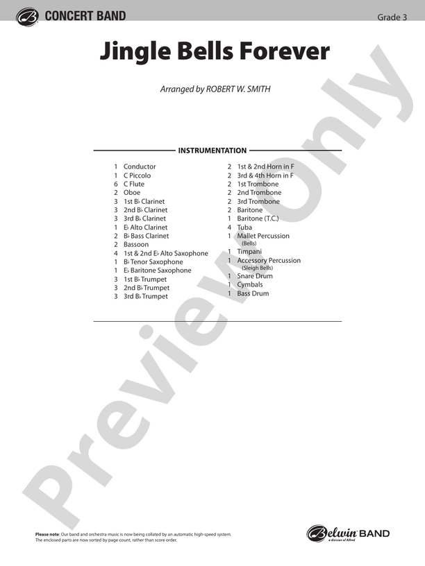 Jingle Bells Forever (Concert March): Score: Concert Band Score ...