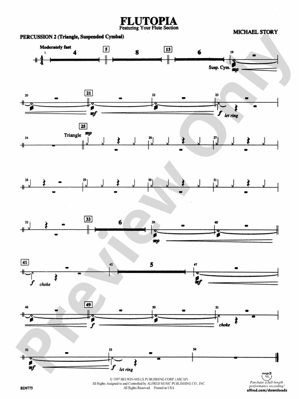 Flutopia (featuring your Flute Section): 2nd Percussion: 2nd Percussion Part - Digital Sheet ...