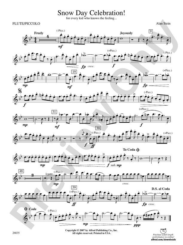 Snow Day Celebration!: Flute: Flute Part - Digital Sheet Music Download