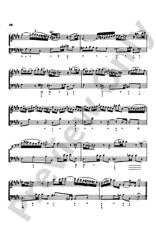 Bach: Various Works: Sonata No. 3, E Major (flute and continuo) Part ...