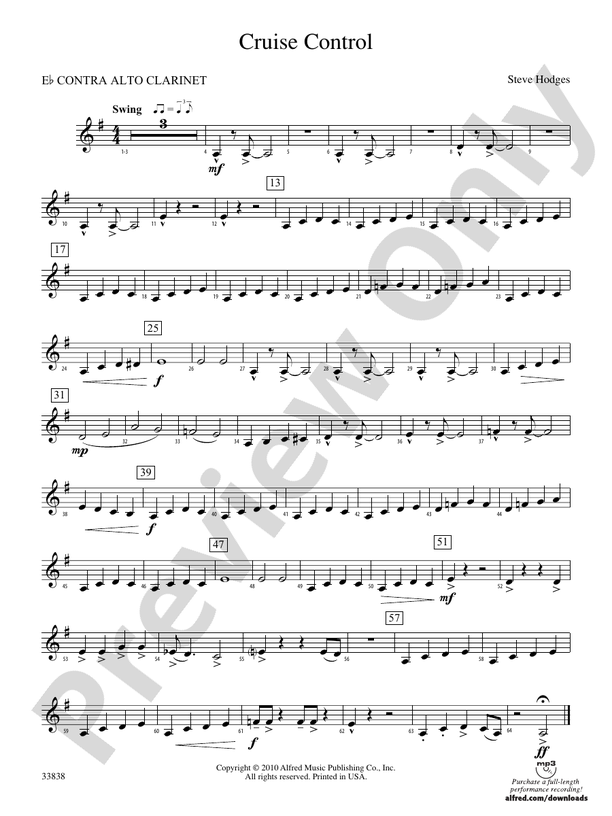 Cruise Control: (wp) E-flat Contrabass Clarinet: (wp) E-flat Contrabass Clarinet World Part ...