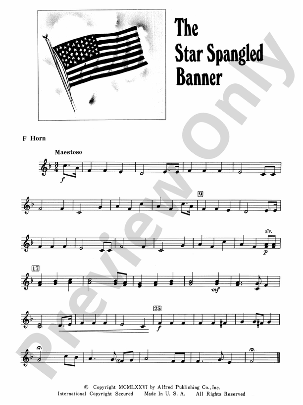 The Star Spangled Banner: 1st F Horn: 1st F Horn Part - Digital Sheet ...
