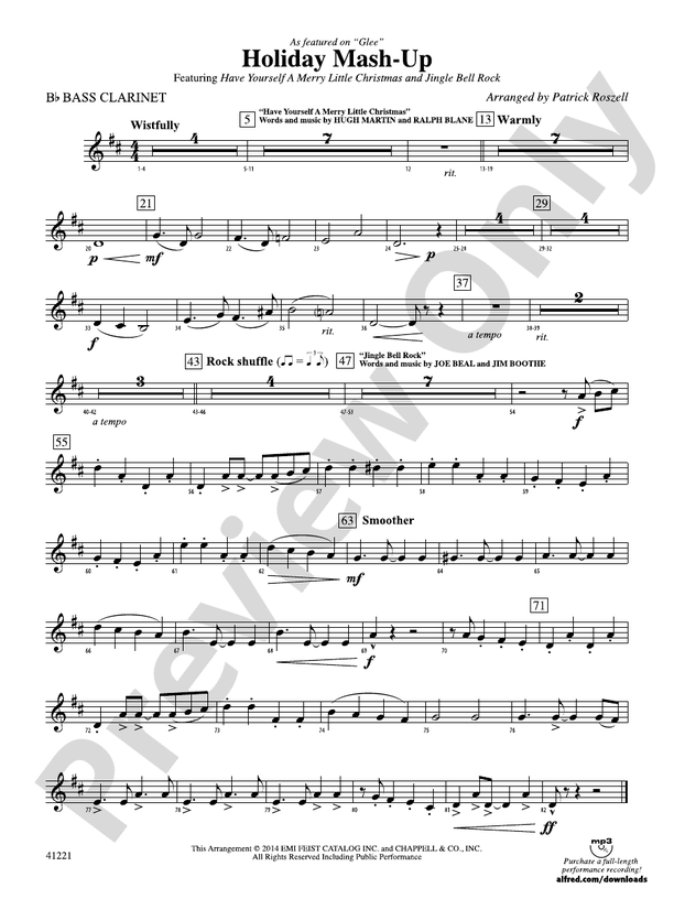 Holiday Mash-Up: B-flat Bass Clarinet: B-flat Bass Clarinet Part ...