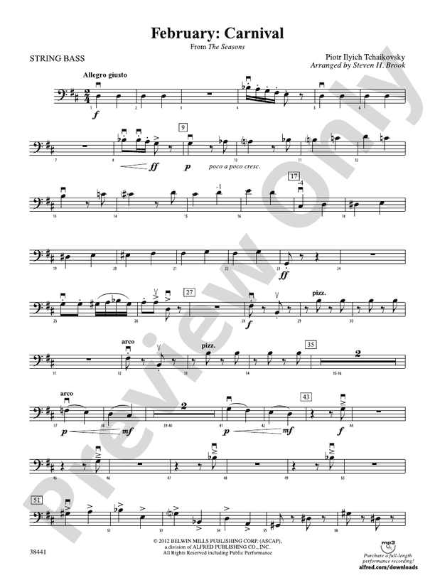 February: Carnival (from The Seasons): String Bass: String Bass Part ...
