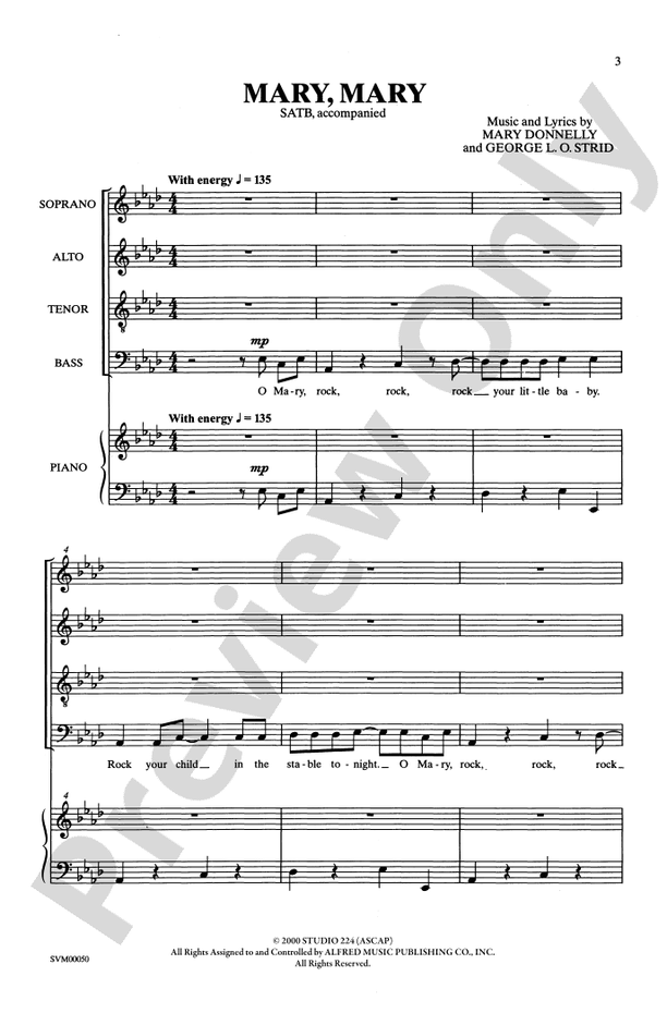 Mary, Mary: SATB Choral Octavo: Mary Donnelly - Digital Sheet Music ...