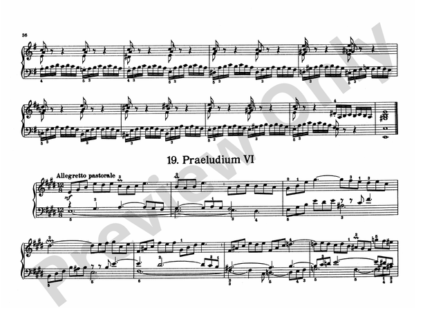 Bach: Notebook for Wilhelm Friedemann Bach: 19. Praeludium VI Part ...