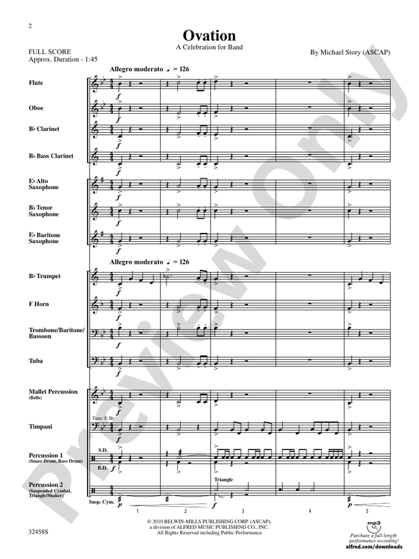 Ovation: Score: Concert Band Score - Digital Sheet Music Download