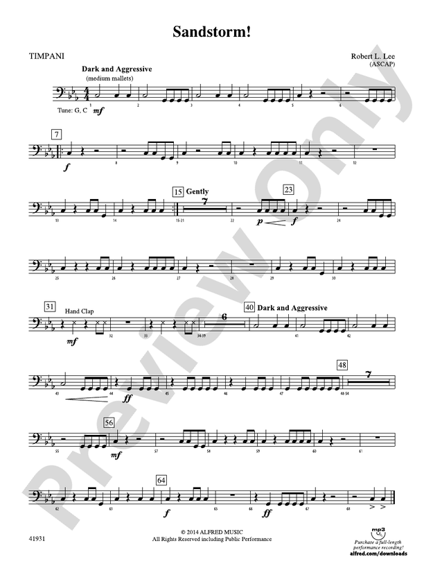 Sandstorm!: Timpani: Timpani Part - Digital Sheet Music Download