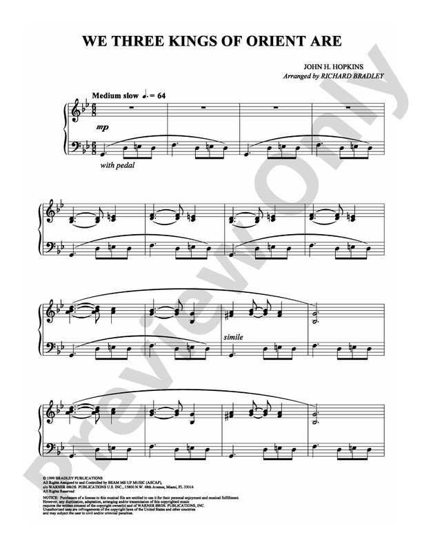 We Three Kings of Orient Are: Piano: John H. Hopkins - Digital Sheet ...