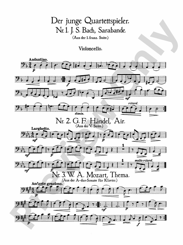 Album of Easy String Quartets, Volume III (Pieces by Bach, Haydn ...