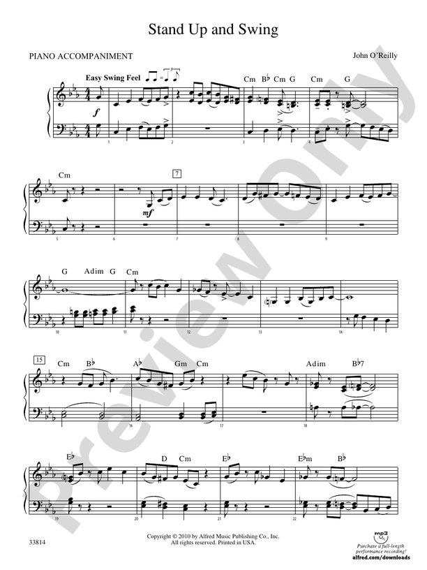 Stand Up and Swing: Piano Accompaniment: Piano Accompaniment Part ...