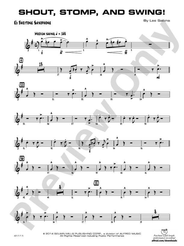 Shout, Stomp, and Swing!: E-flat Baritone Saxophone: E-flat Baritone ...