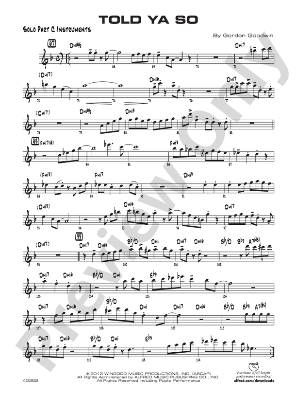 Told Ya So: Solo C Instruments (Treble Clef): Solo C Instruments ...