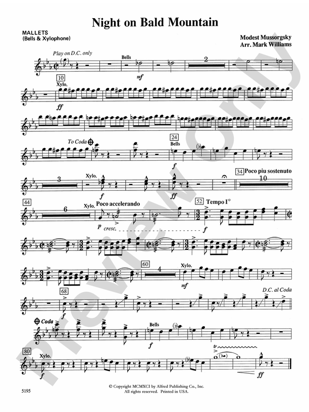 Night on Bald Mountain: Mallets: Mallets Part - Digital Sheet Music ...