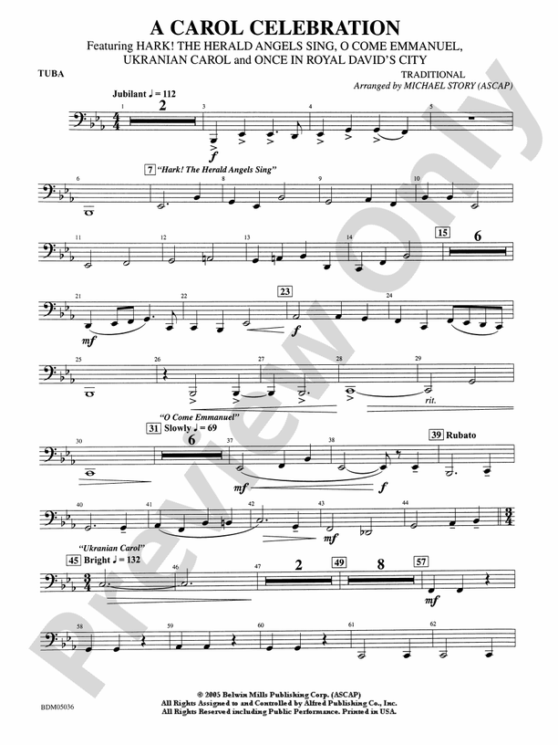 A Carol Celebration: Tuba: Tuba Part - Digital Sheet Music Download