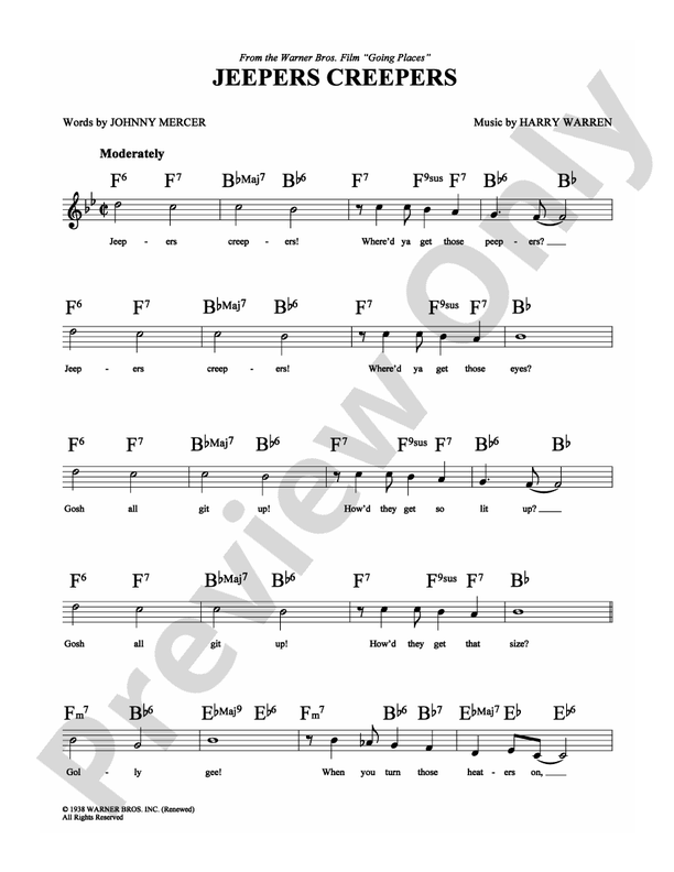 Jeepers Creepers: Lead Sheet: Louis Armstrong - Digital Sheet Music Download