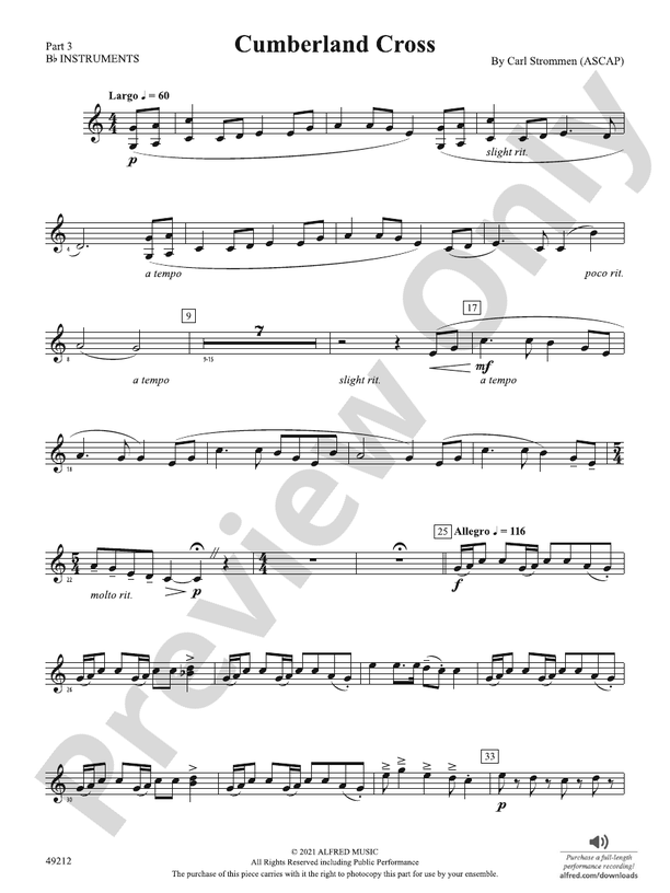Cumberland Cross: Part 3 - B-flat Instruments: Part 3 - B-flat ...