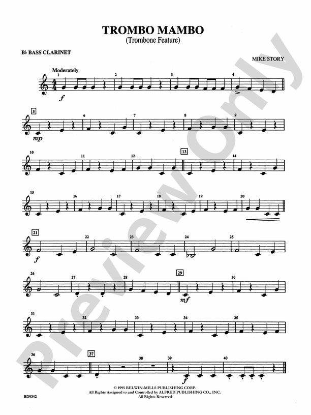 Trombo Mambo (Trombone Feature): B-flat Bass Clarinet: B-flat Bass ...