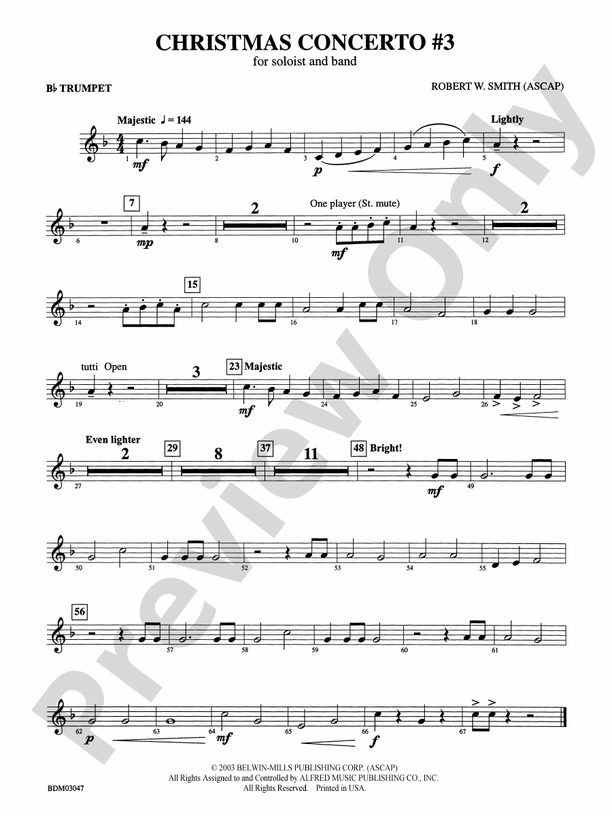 Christmas Concerto #3 (for Soloist and Band): 1st B-flat Trumpet: 1st B ...