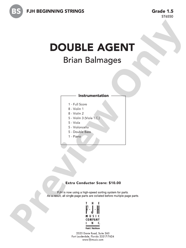 Double Agent: Score: String Orchestra Score: Brian Balmages - Digital ...