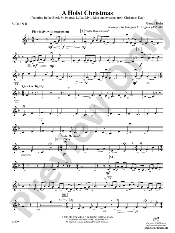 A Holst Christmas: 2nd Violin: 2nd Violin Part - Digital Sheet Music Download