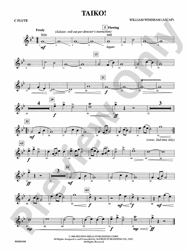 Taiko!: Flute: Flute Part - Digital Sheet Music Download